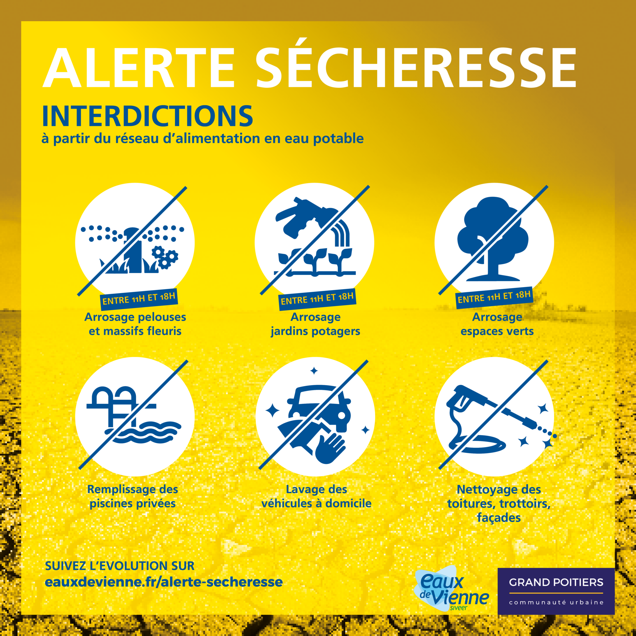 Alerte sécheresse (niveau 2) - Eaux de Vienne